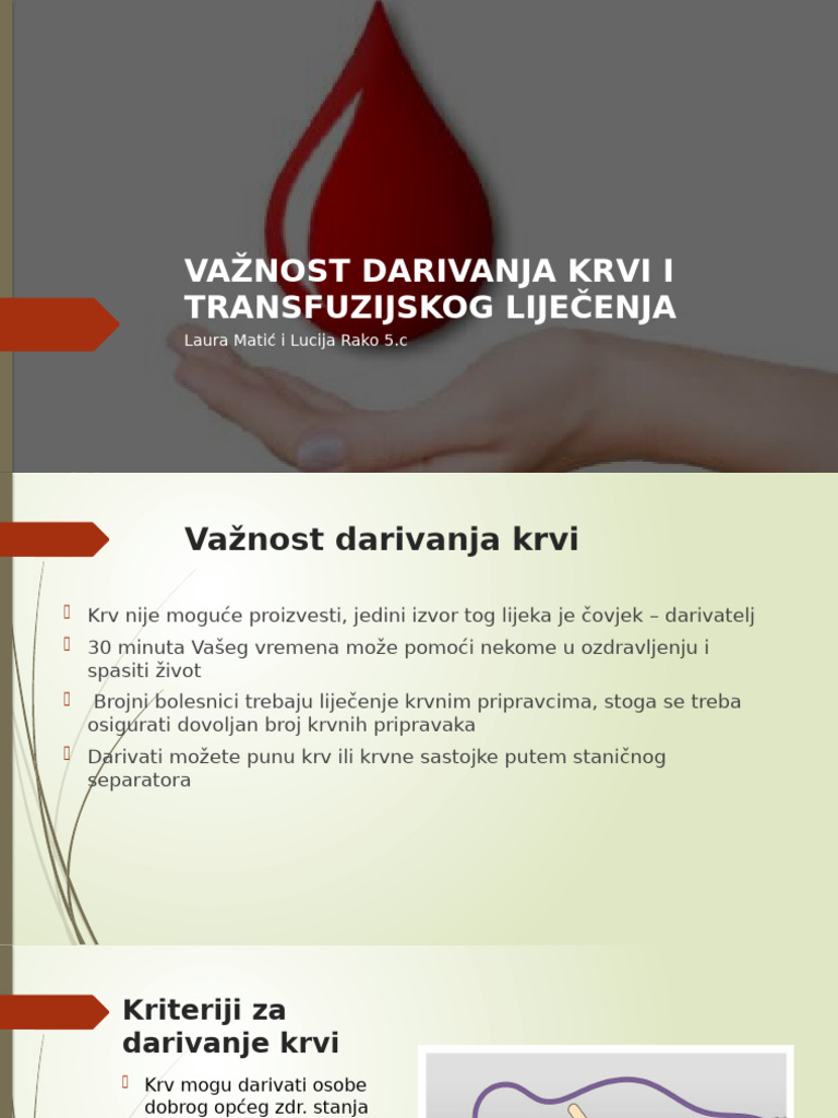 Vaznost Darivanja Krvi I Transfuzijsko Lijecenje 3 | PDF