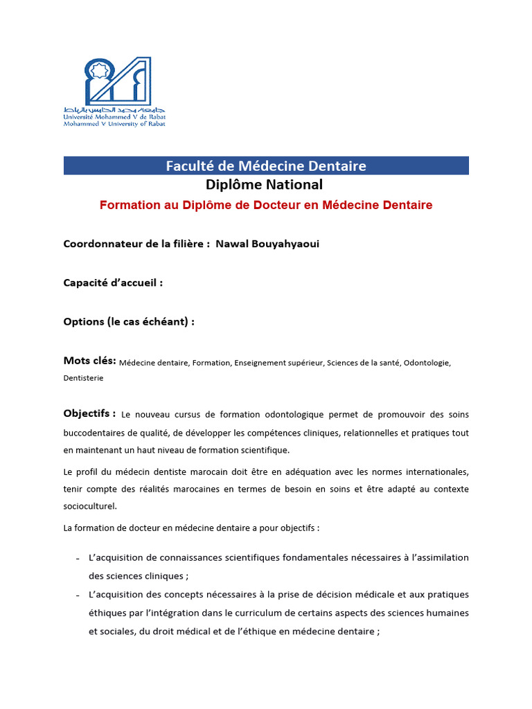 Fiche Medecine Dentaire | PDF