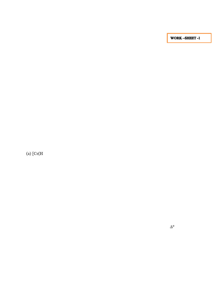 Class 12 Ch-5 Ws-1 | PDF