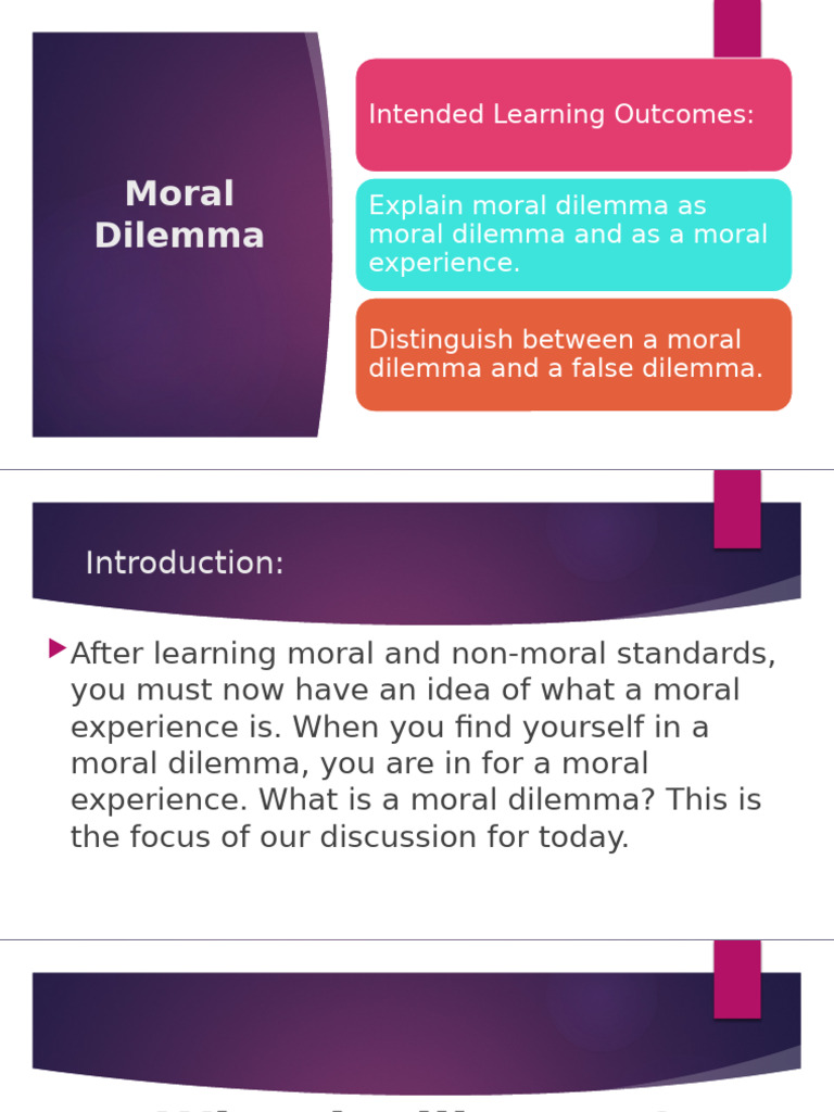Lesson 4 Moral Dilemmas | PDF