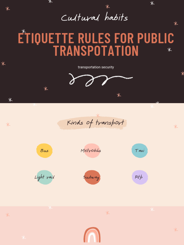 Etiquette Rules For Public Transpotation | PDF
