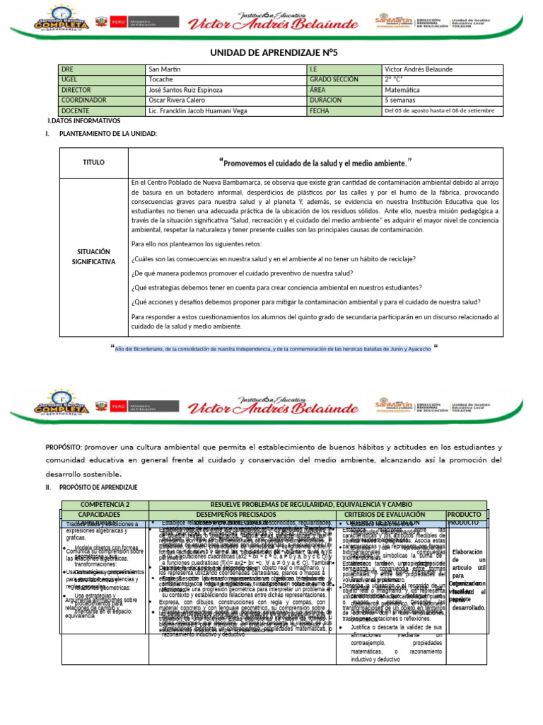 Unidad de Aprendizaje #05 | PDF