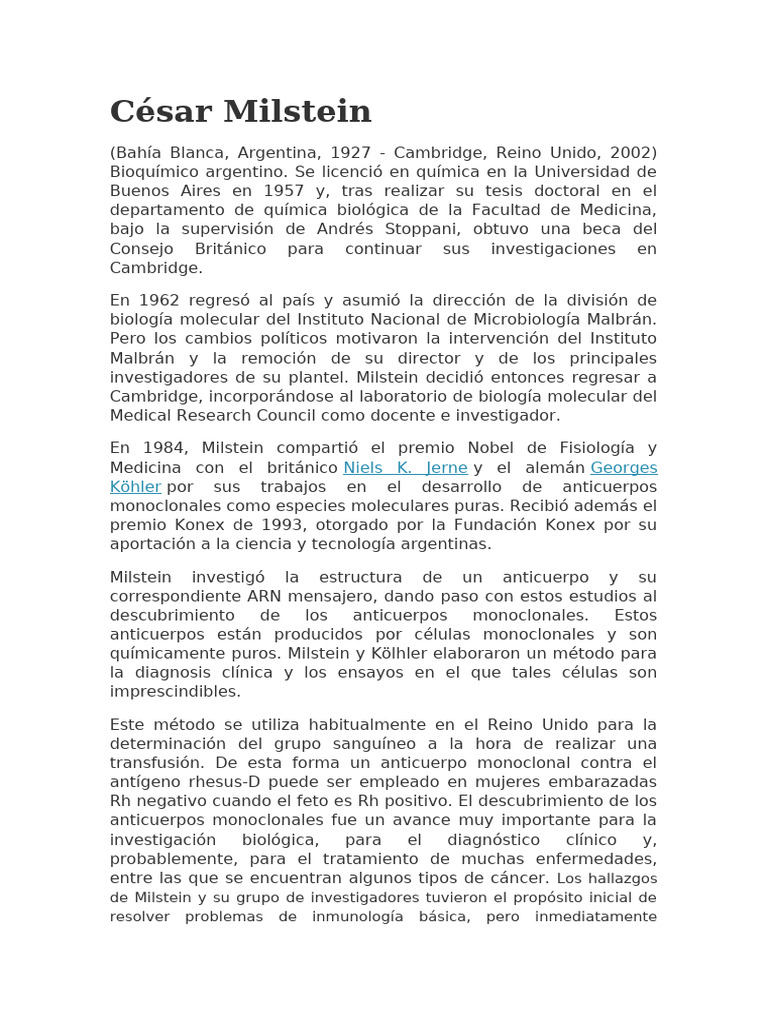 Cesar Milstein | PDF