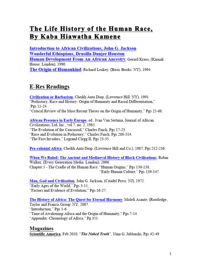 Life History of The Human Race | PDF | Homo | Hominidae