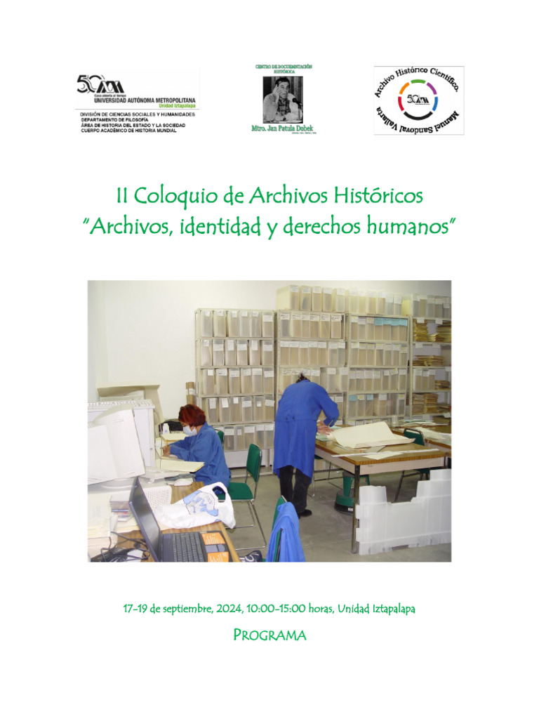 Programa II Coloquio Archivos Históricos | PDF