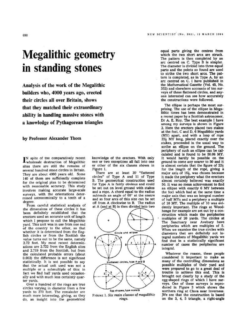 Megalithic Geometry in Standing Stones 1964 | PDF