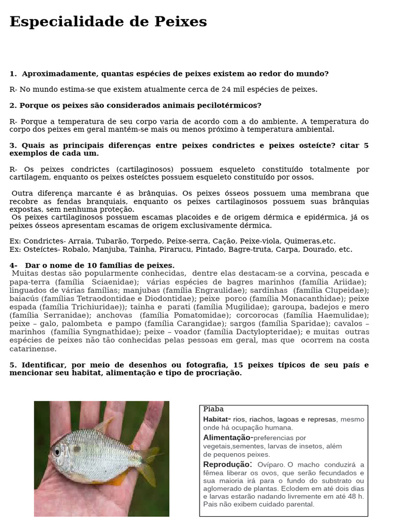 Especialidade de Peixes | PDF