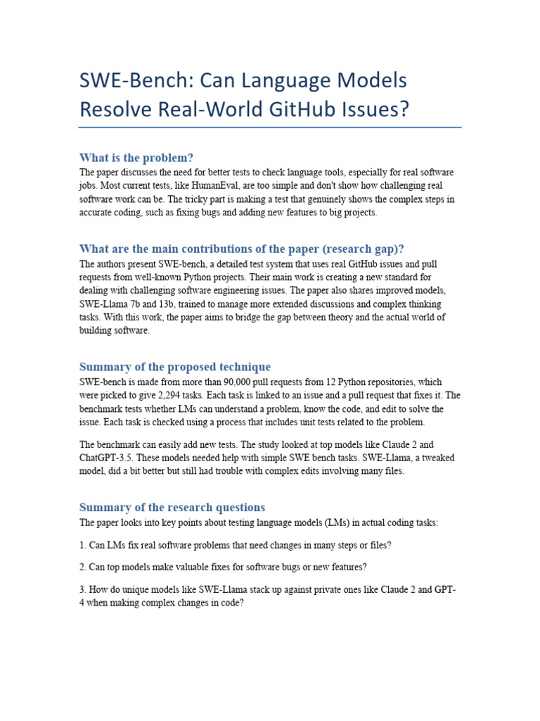 SWE-Bench | PDF