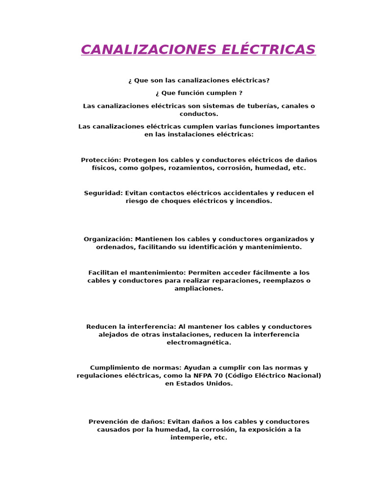 Canalizaciones Electricas | PDF