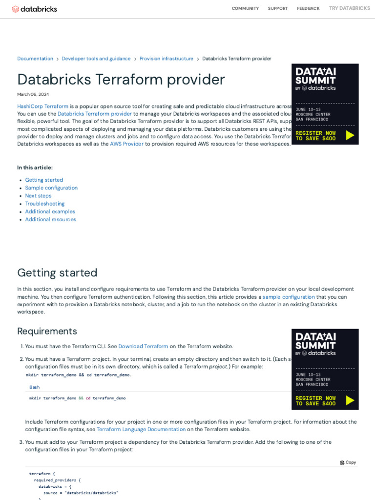 Databricks Terraform Provider - Databricks On AWS | PDF