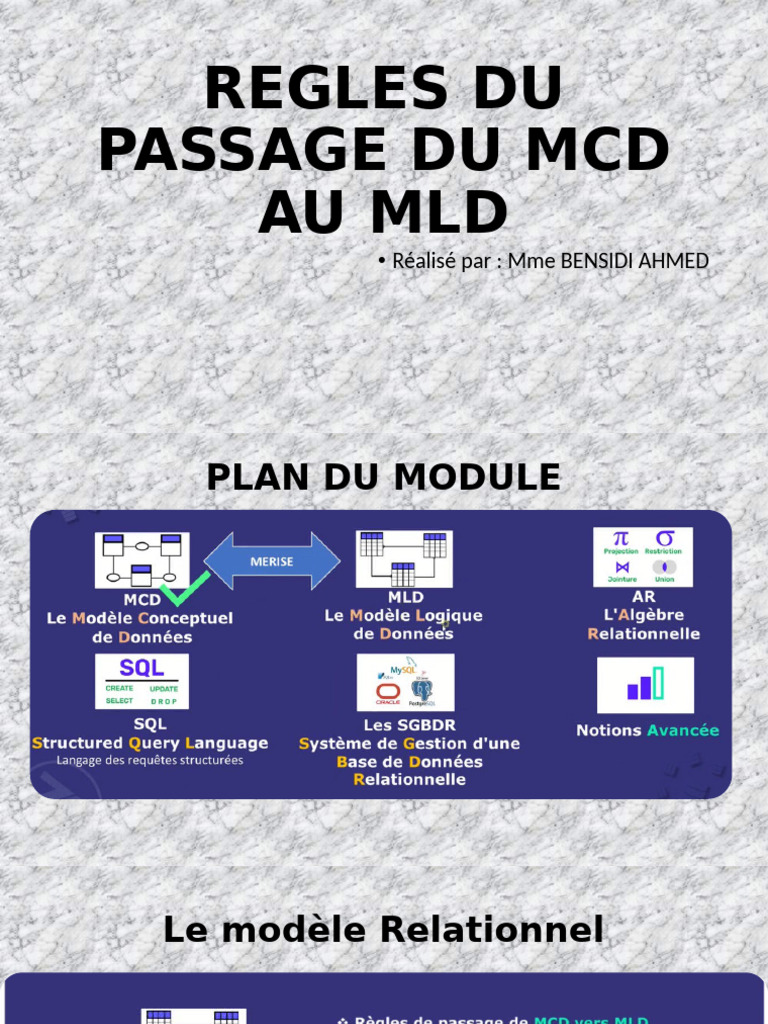 3 Règles de Passage Du MCD Vers MLD | PDF