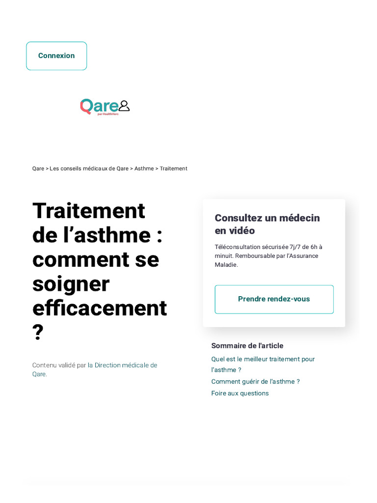 Traitement de L'asthme - Médicaments, Traitement de Fond, Suivi | PDF