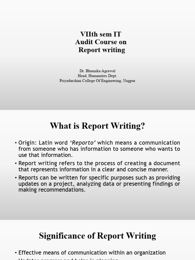 BSA Report Writing Final | PDF