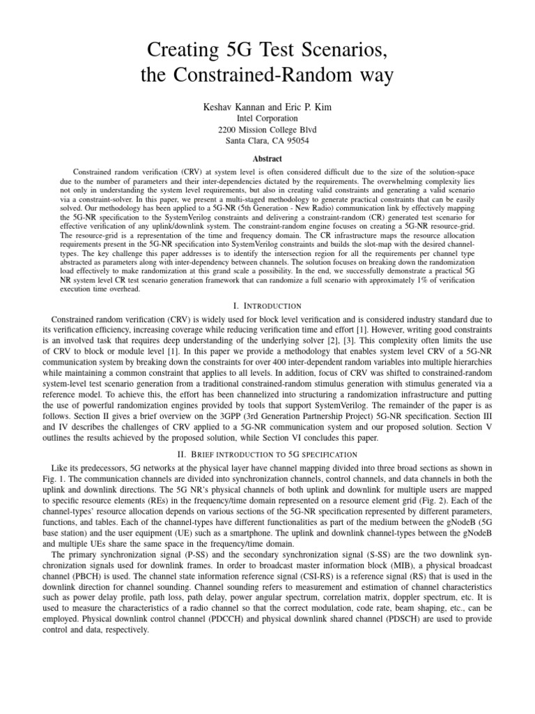 1003 Creating 5G Test Scenarios The Constrained Random Way | PDF