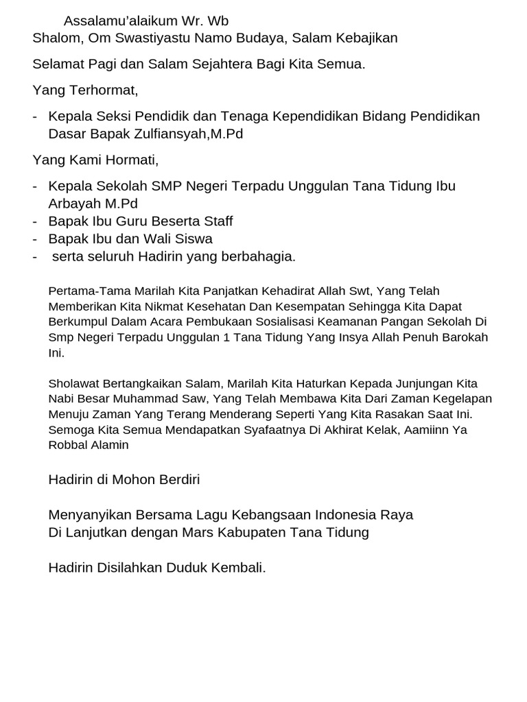 Contoh MC Ku | PDF