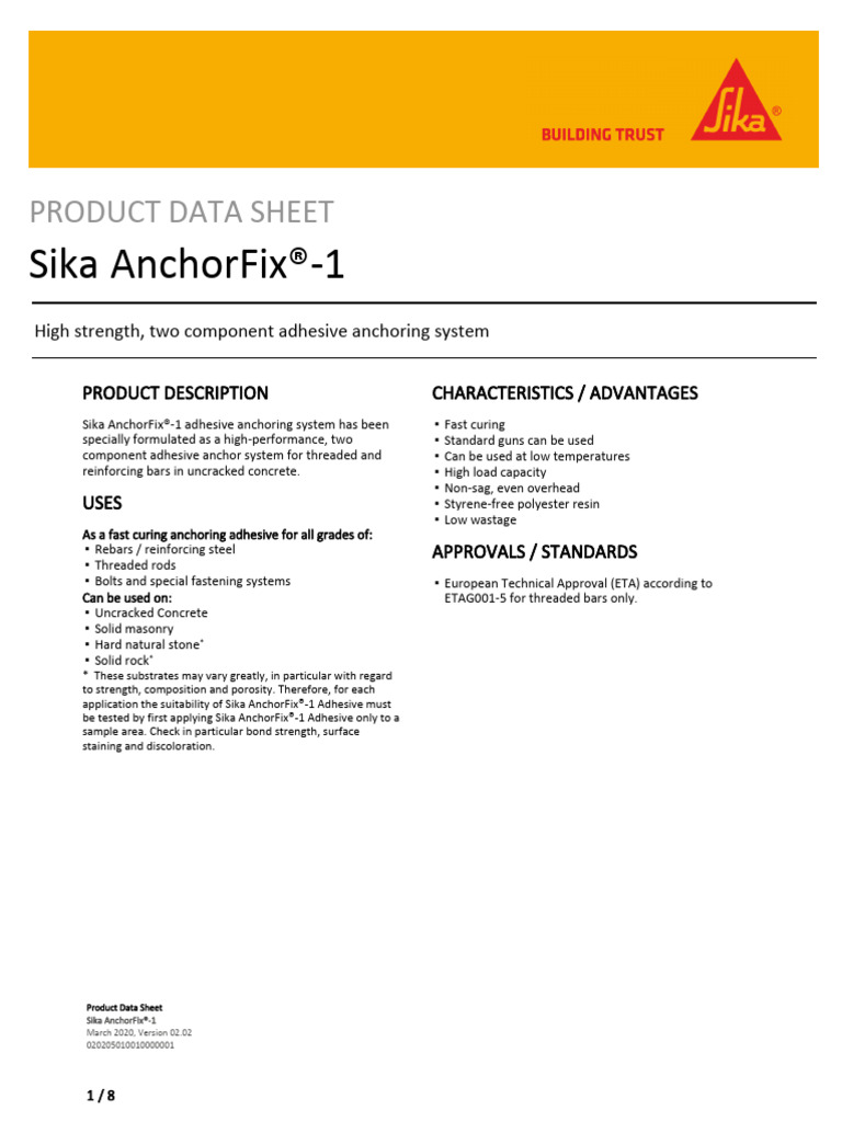 Sika Anchorfix - 1 | PDF
