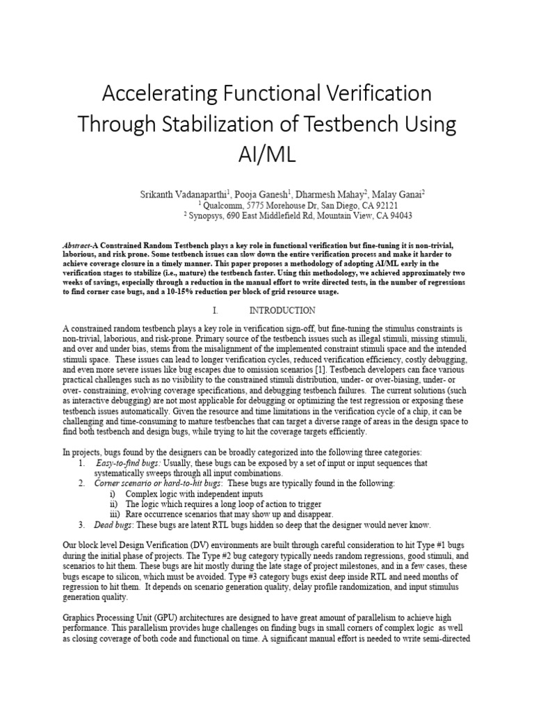 1137 Accelerating Functional Verification Through Stabilization of ...