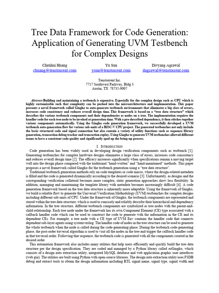 1125 Tree Data Framework For Code Generation Application of Generating ... 1125 Tree Data Framework For Code Generation Application of Generating ...