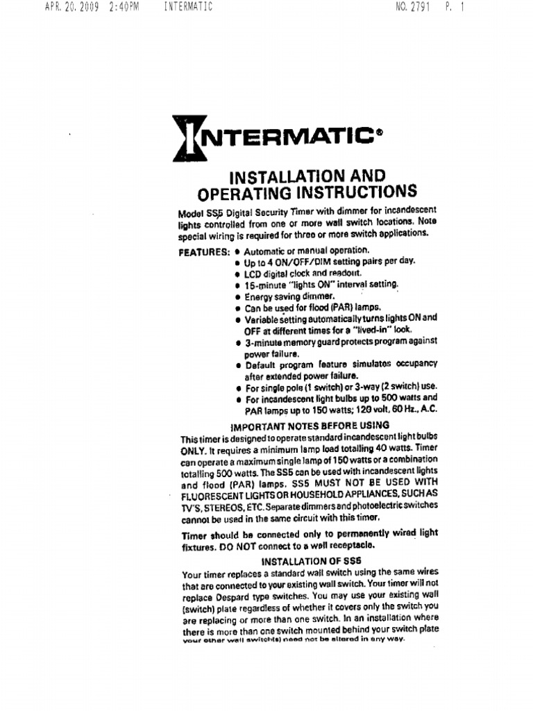 Ss5 - Instructions - en | PDF