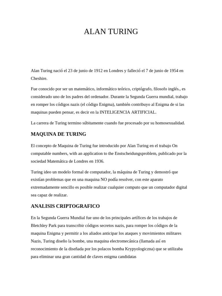 ALAN TURING | PDF