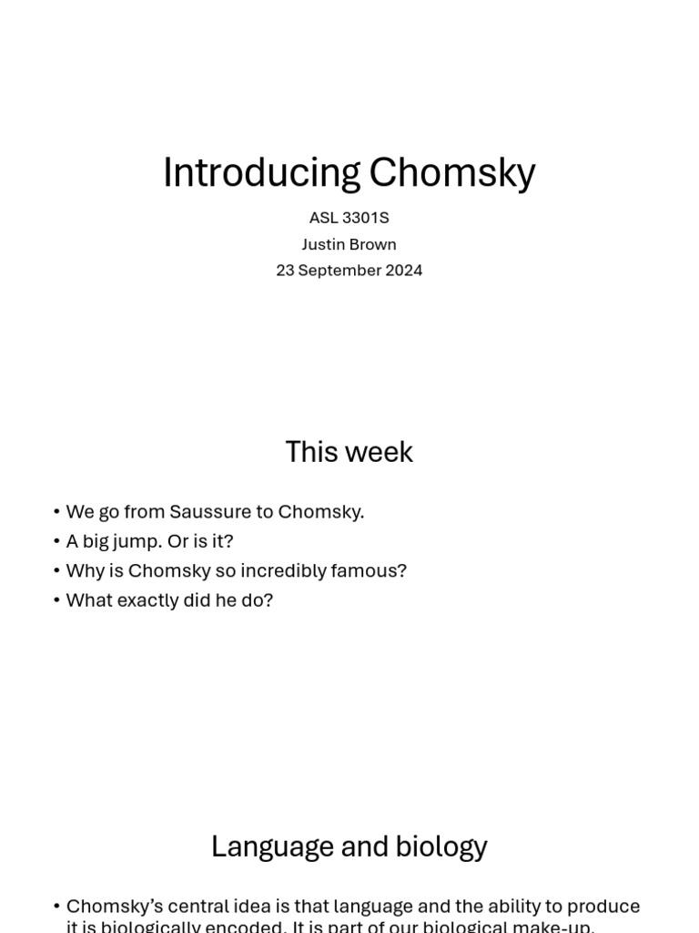 Introducing Chomsky | PDF