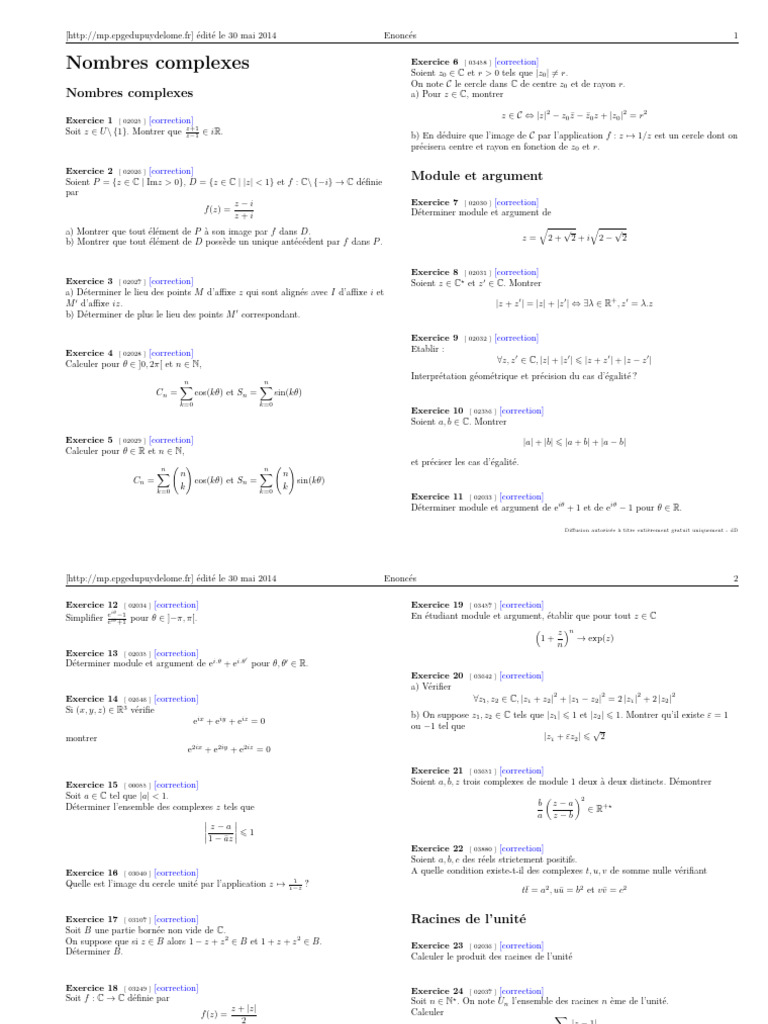 Nombres Complexes | PDF