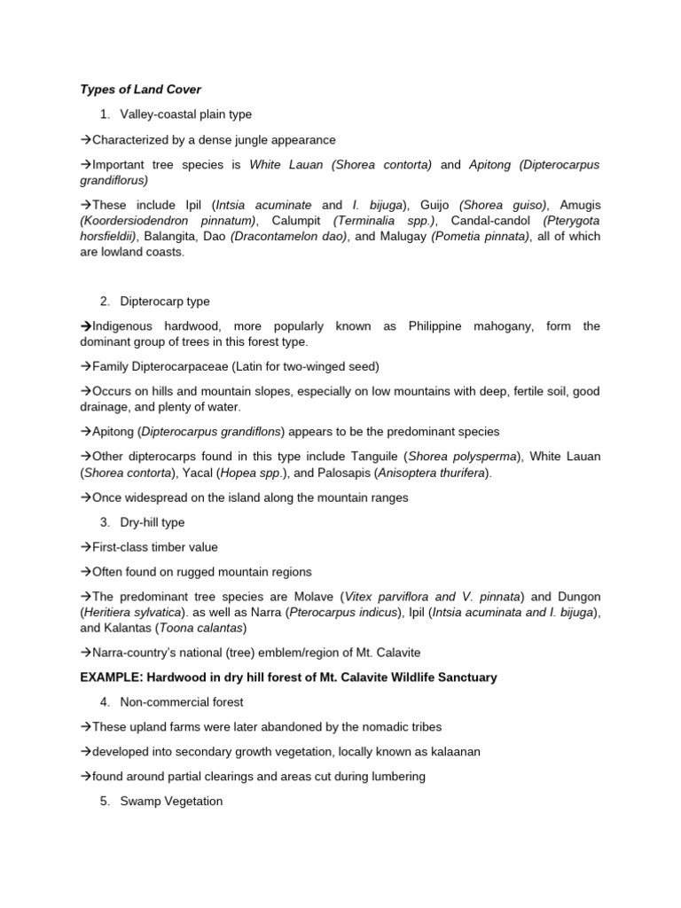 Types of Land Cover | PDF