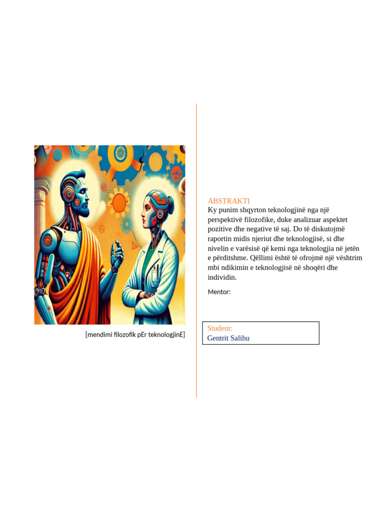 Mendimi Filozofik Per Teknologjine - Gentrit Salihu | PDF