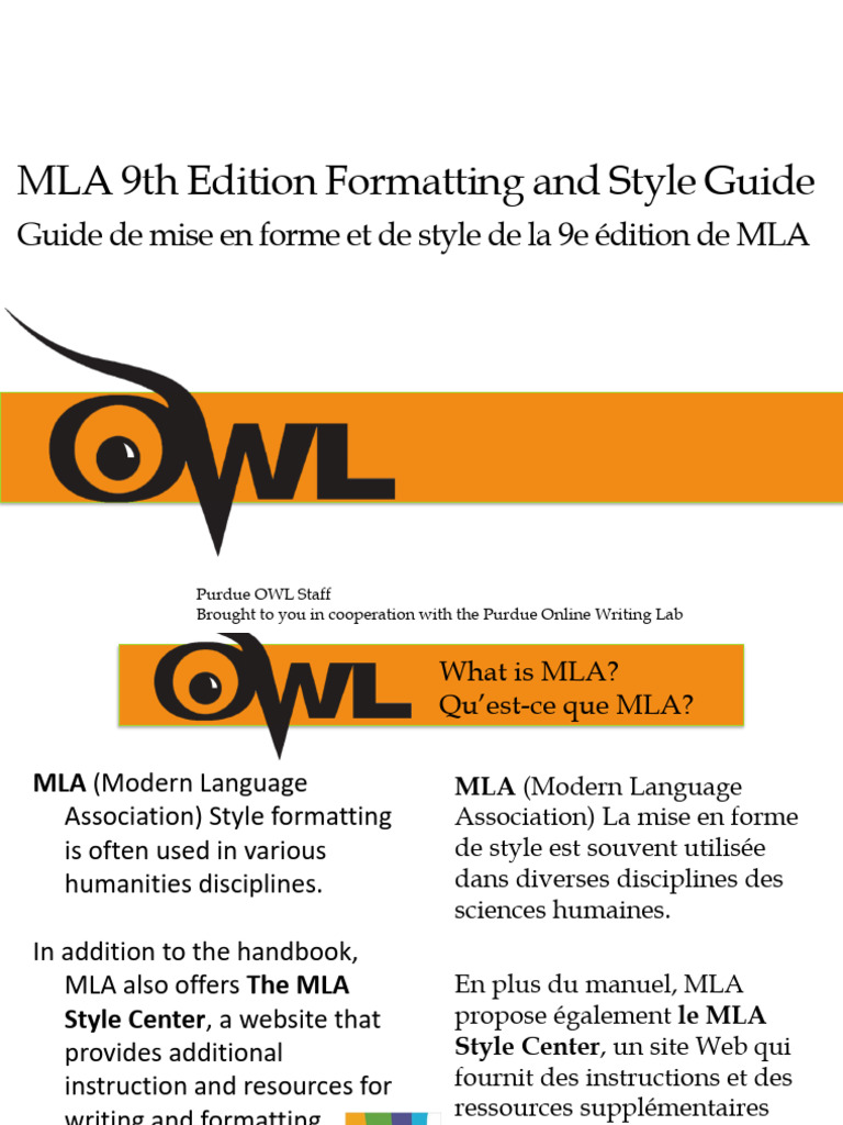 MLA Guide with French | PDF