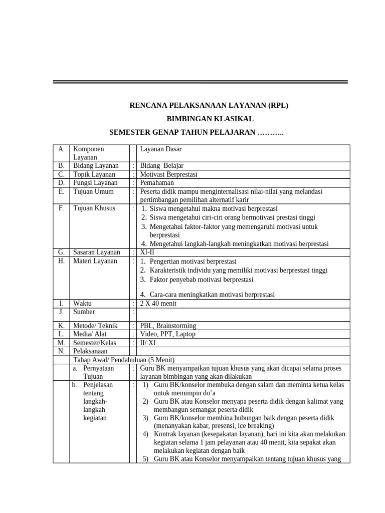 RPL Xi Genap-Motivasi Berprestasi Fix | PDF