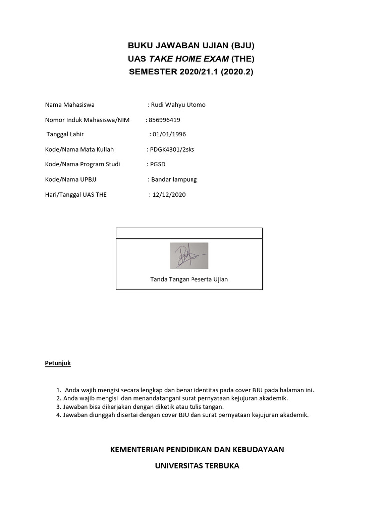 Bju - Rudi Wahyu Utomo - 856996419 - Evaluasi Pembelajaran | PDF