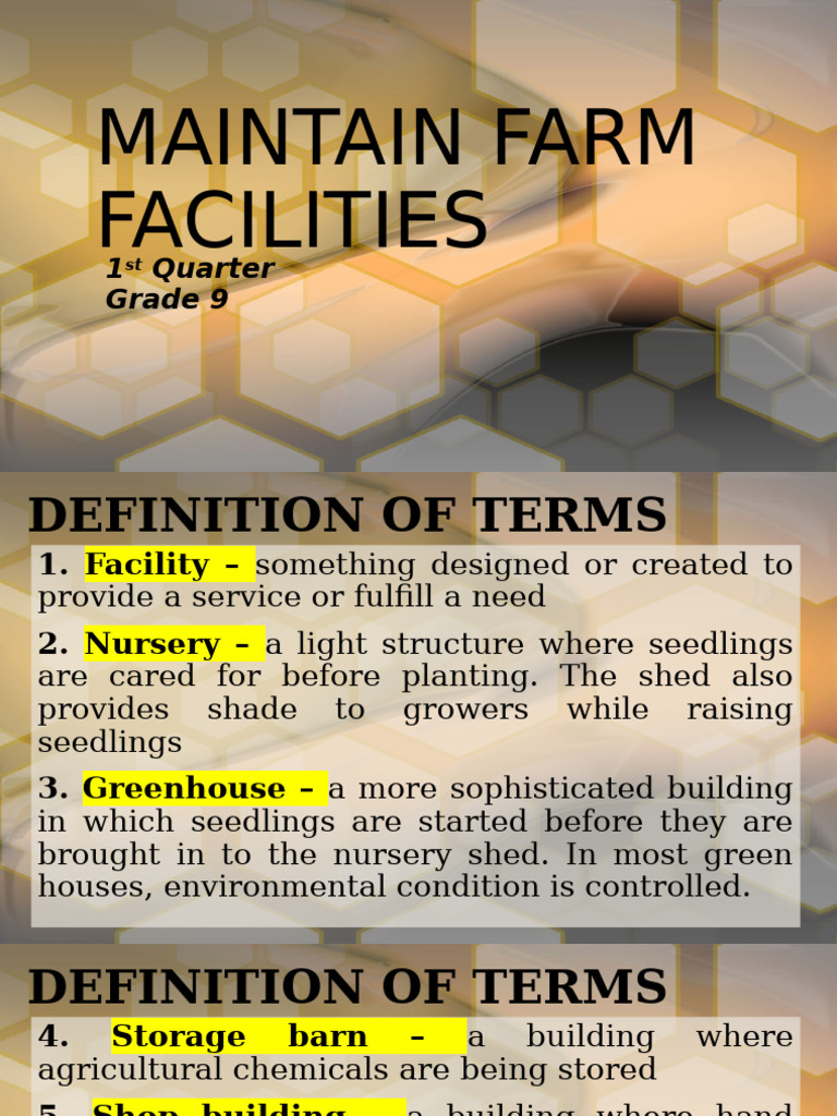 Lesson 2 Maintain Farm Facilities | PDF