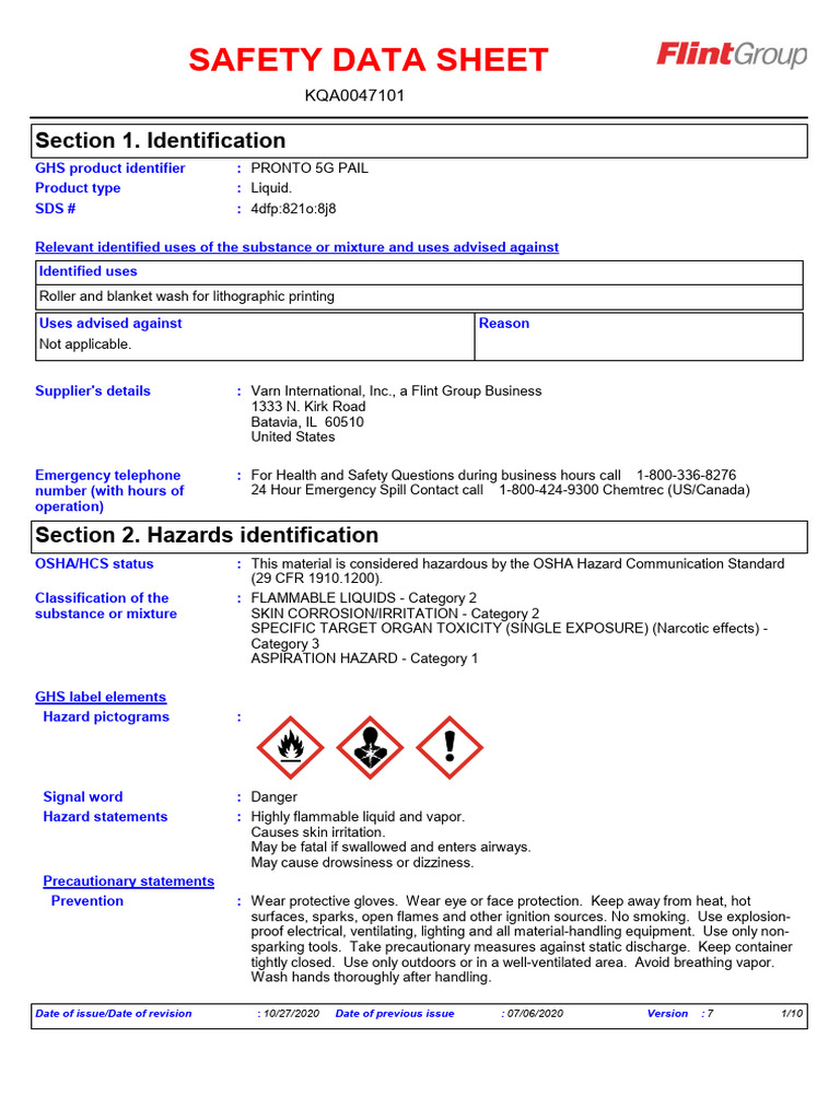 Ak8327 SDS Flint | PDF