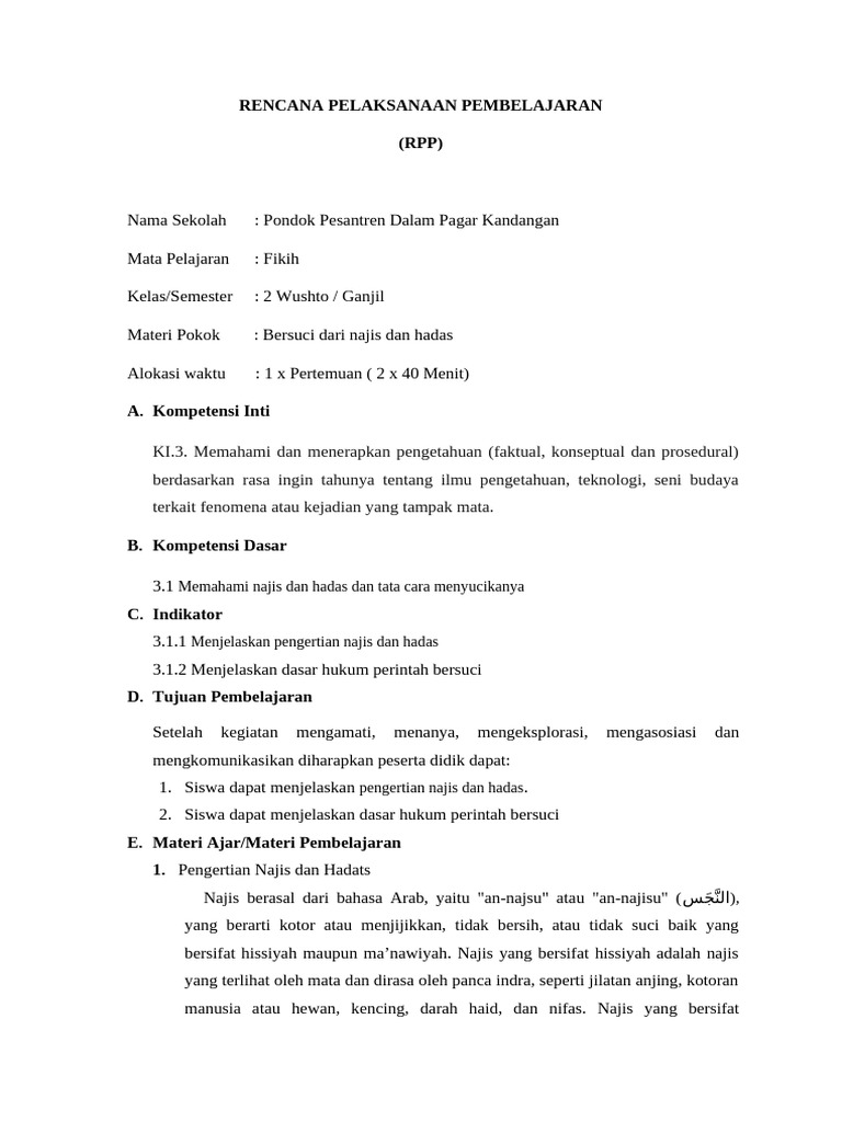 RPP 1 Pre Test | PDF