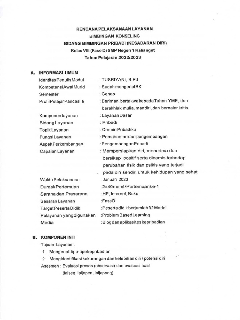 Contoh Modul BK 2 | PDF