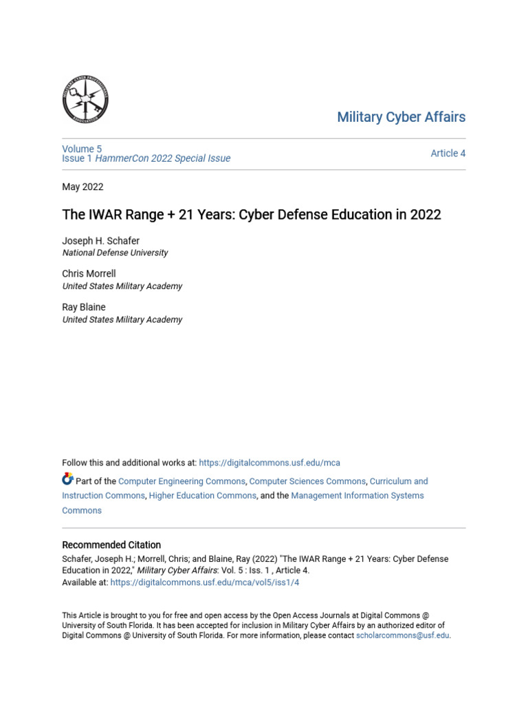 The IWAR Cyber Range + 21 Years | PDF