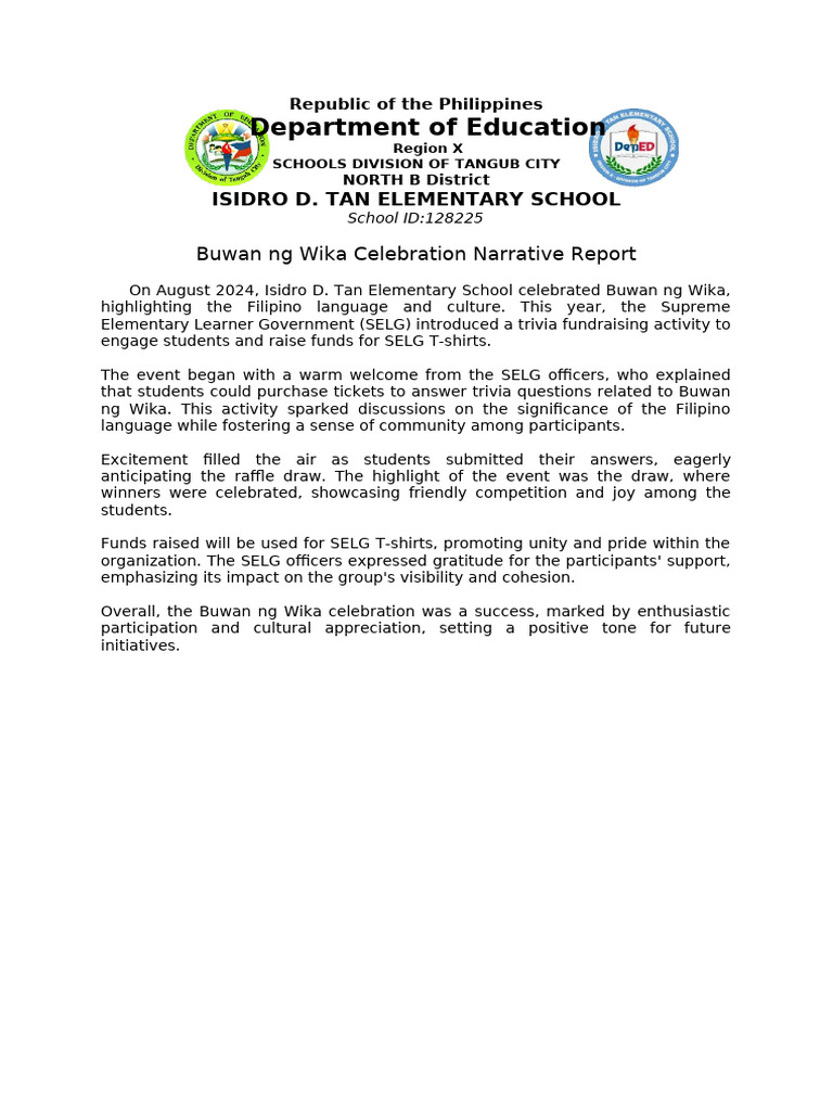 Buwan NG WIka Narrative Report | PDF