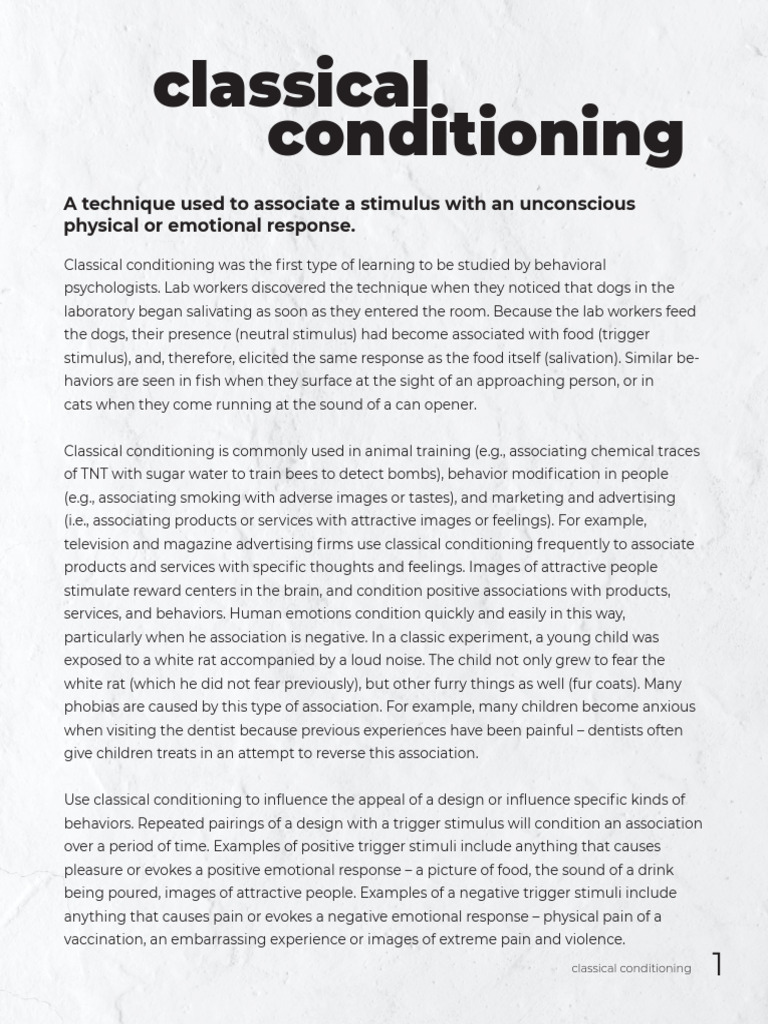 Classical Conditioning | PDF