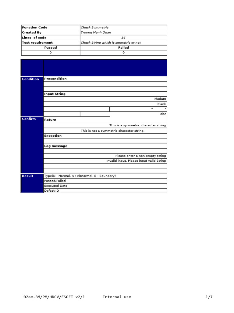 Template - Unit Test Case 2 1 1 | PDF