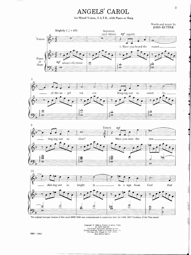 John Rutter - Angel's Carol | PDF