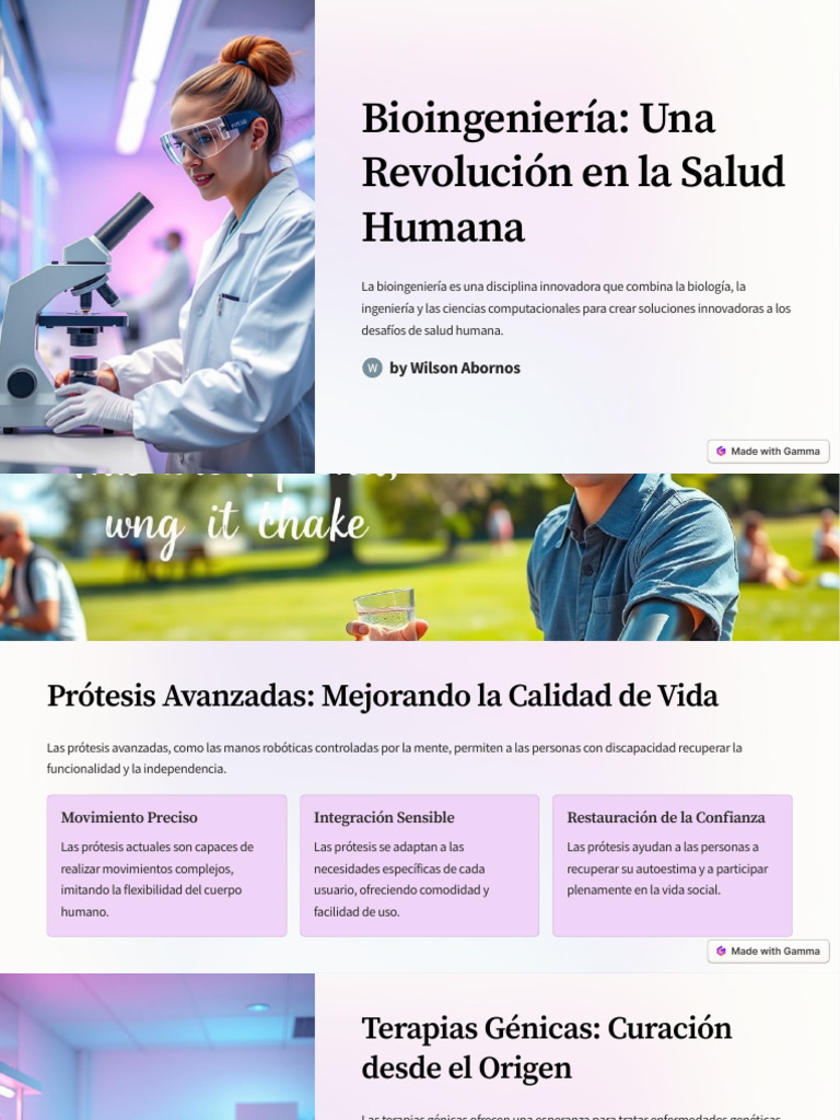 Bioingenieria Una Revolucion en La Salud Humana | PDF