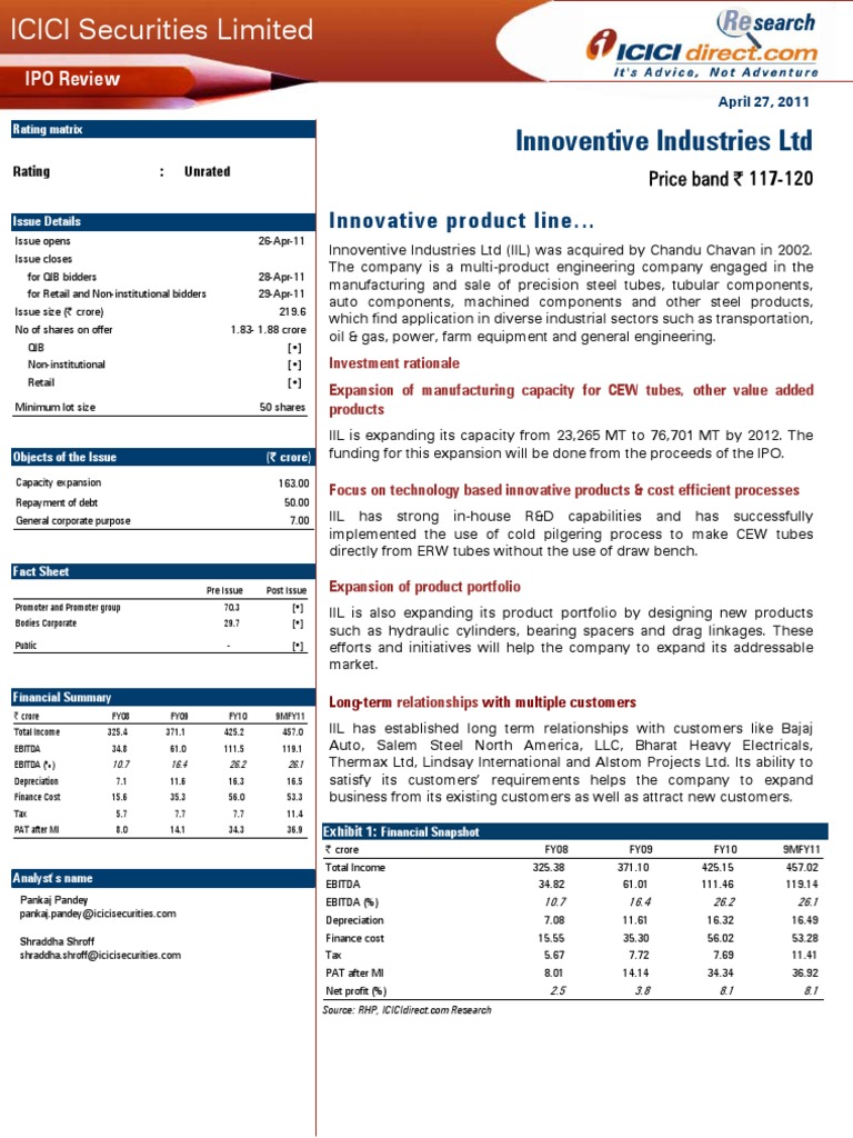 Innoventive Industries LTD: Innovative Product Line | PDF | Securities ...
