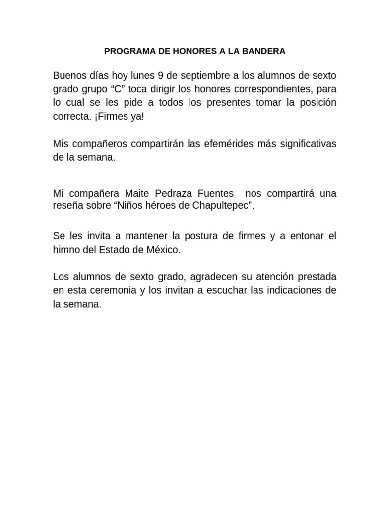 Programa de Honores A La Bandera | PDF | México