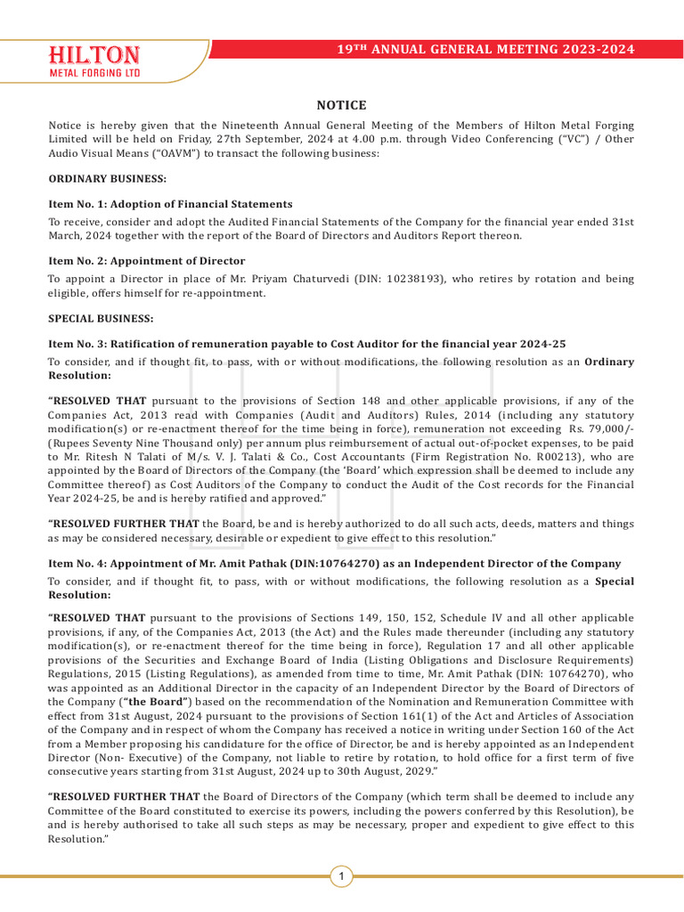 Hilton_AGM_NOTICE | PDF