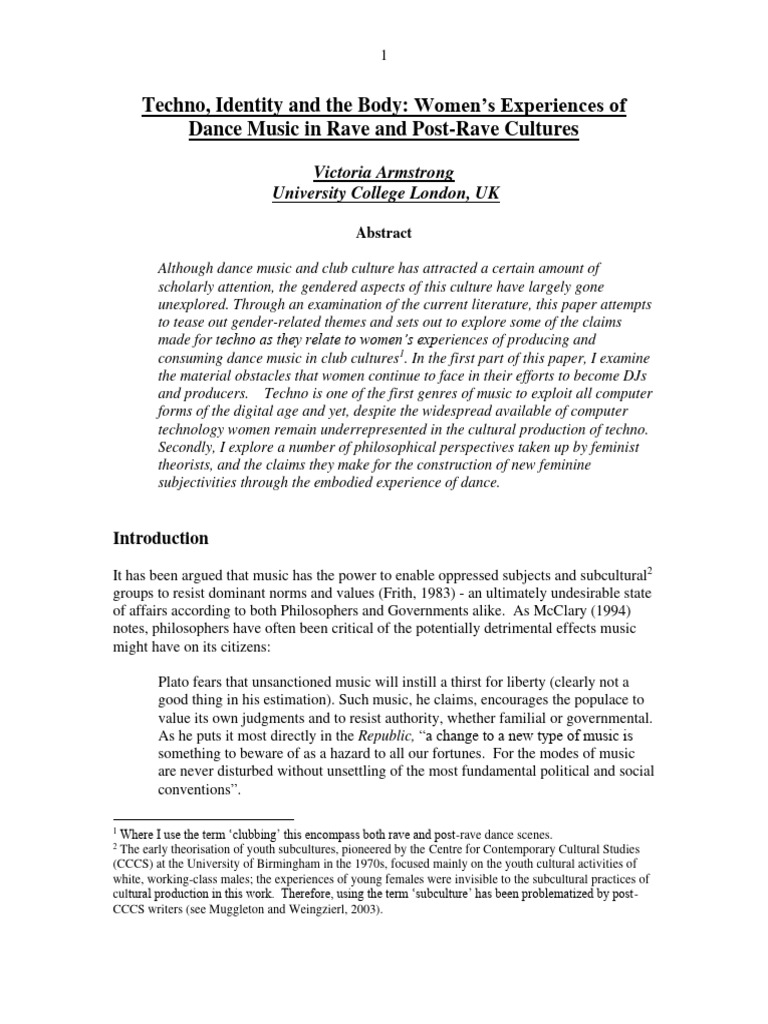 Techno Identit Corps Les Exp Riences F M | PDF