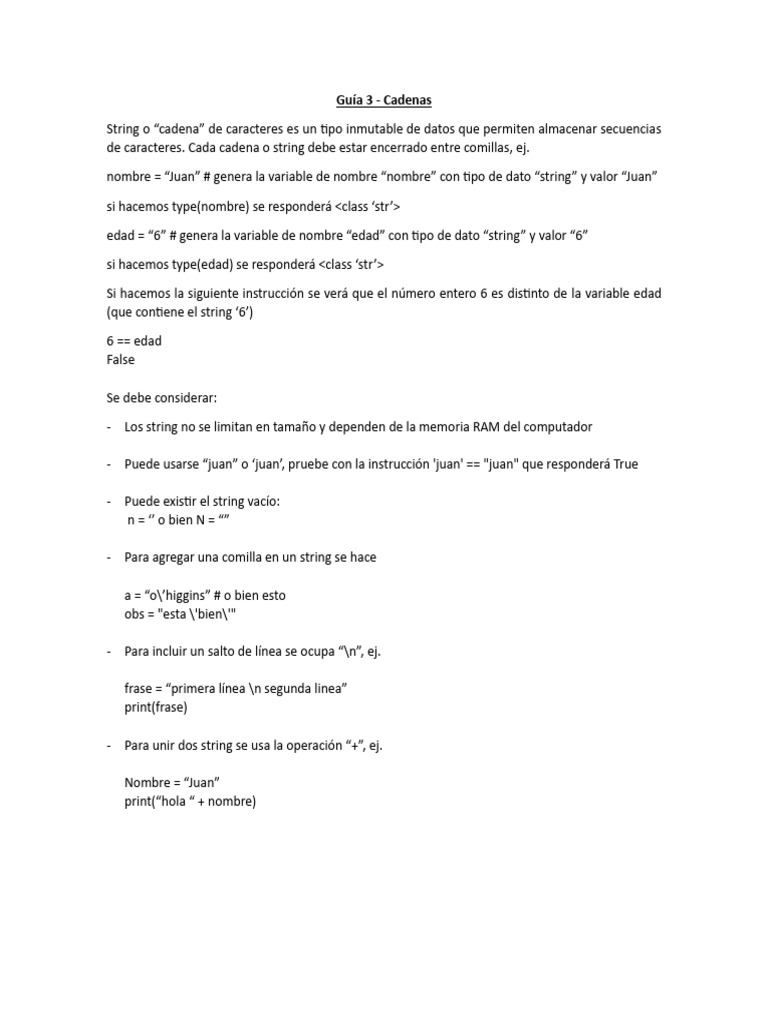 Guia3 Cadenas PYTHON | PDF