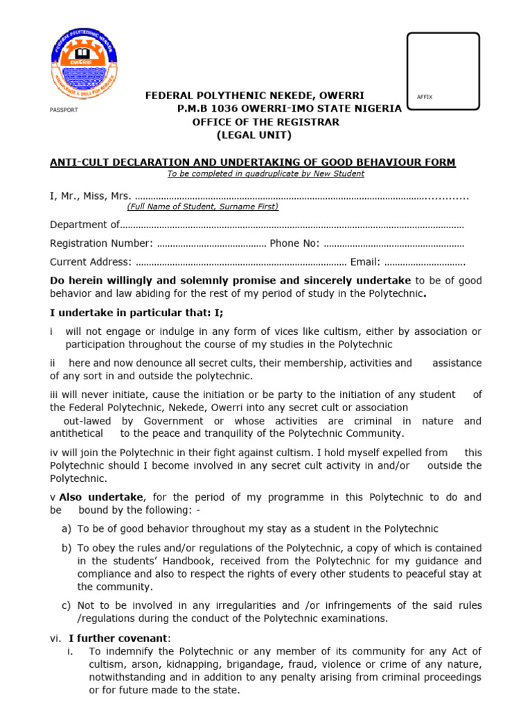 Fpno Anti Cult Form Updated | PDF