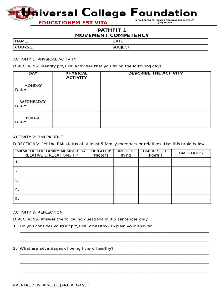 TAKE HOME ACTIVITY_PATHFIT 1 | PDF