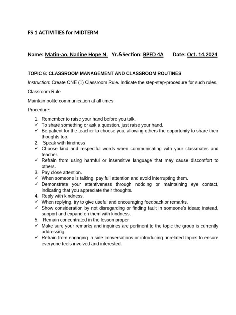 Fs-1-Activities (NHNM) | PDF