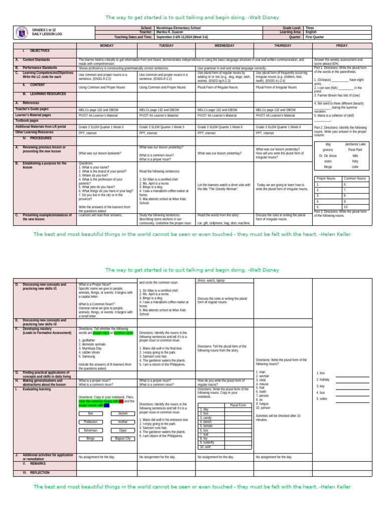 DLL English3 Q1W5-W6 | PDF